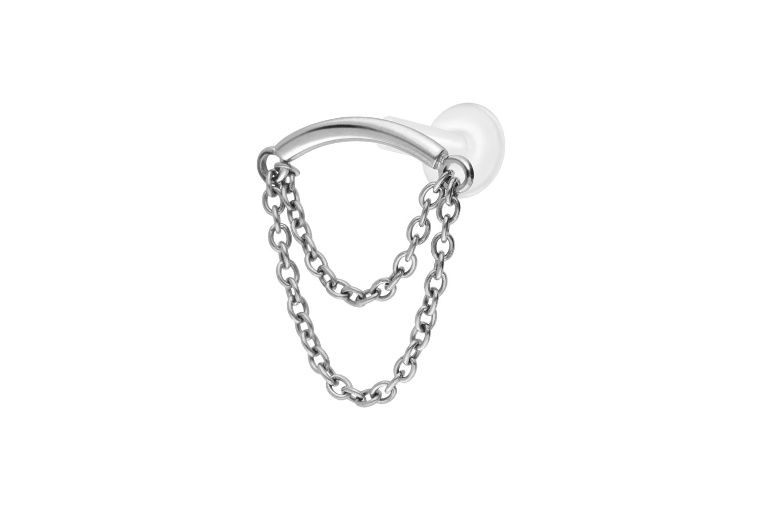 PTFE labret with internal thread + titanium attachment ARCH + 2 CHAINS ...